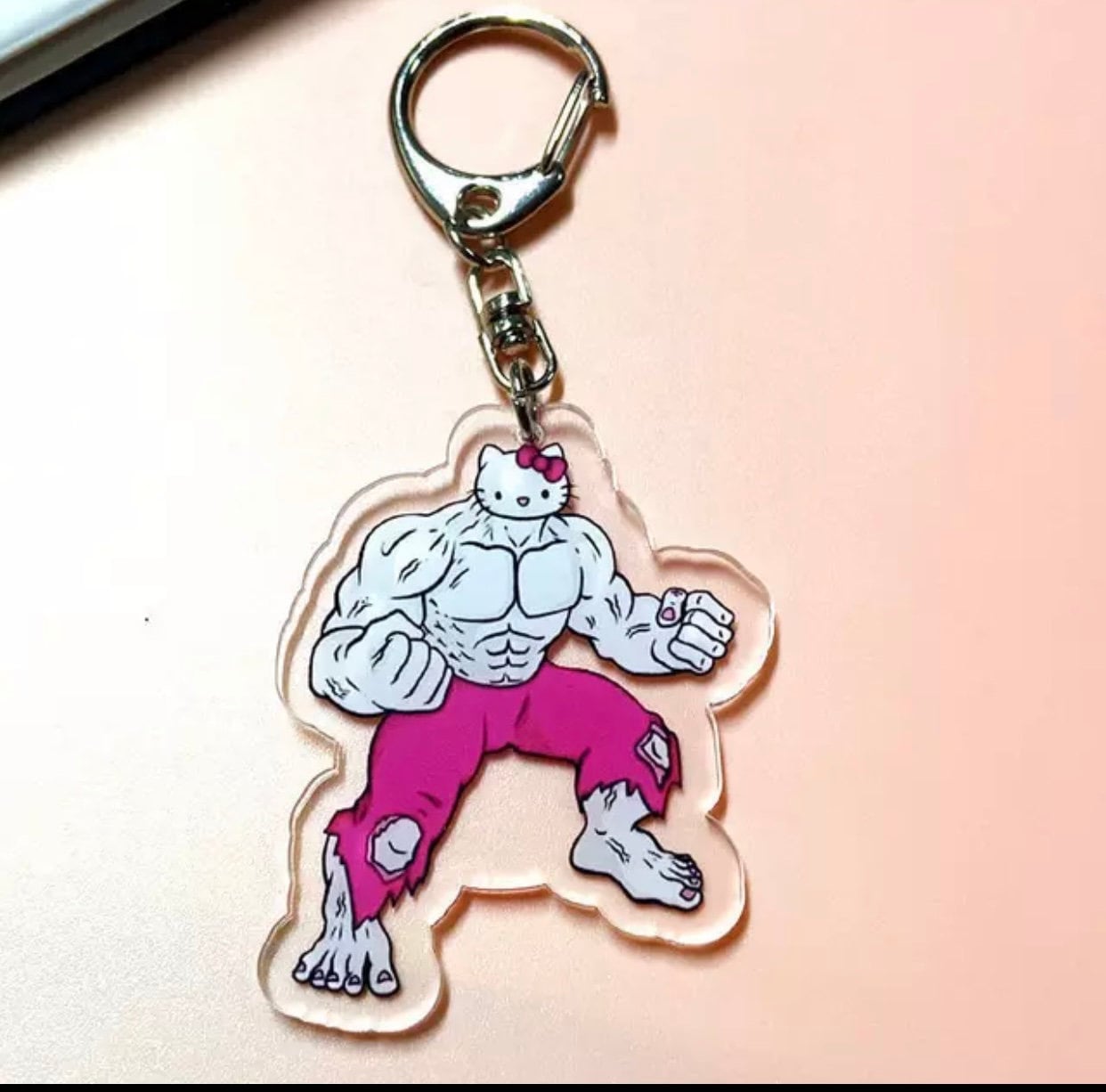 Buff Sanrio weightlifting keychain muscled | buff cinnamoroll | health ...